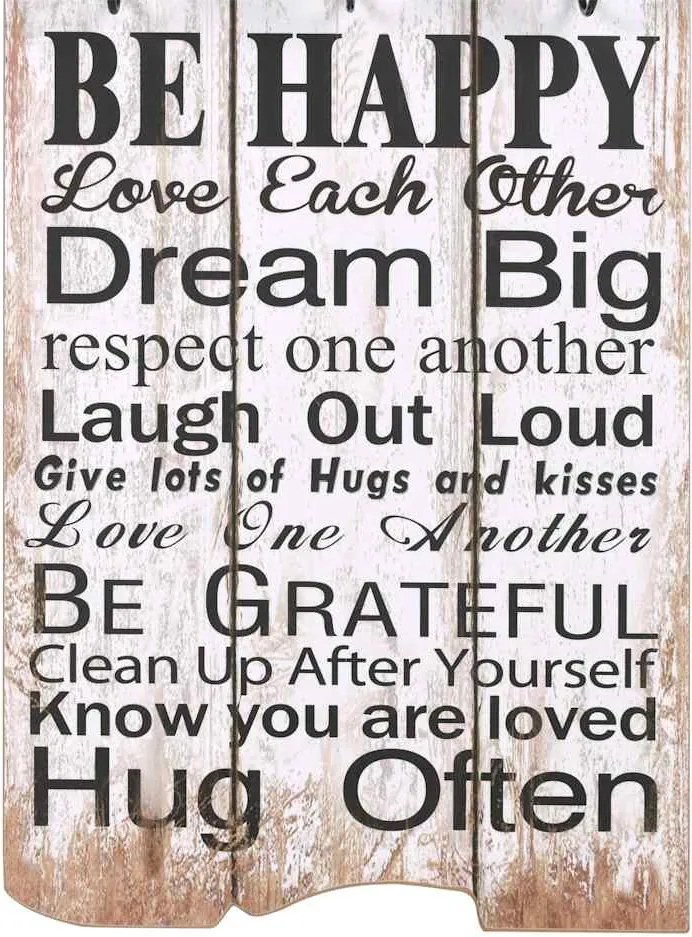 Nástěnný věšák na kabáty FAMILY RULES s 6 háčky 120 x 40 cm 245854