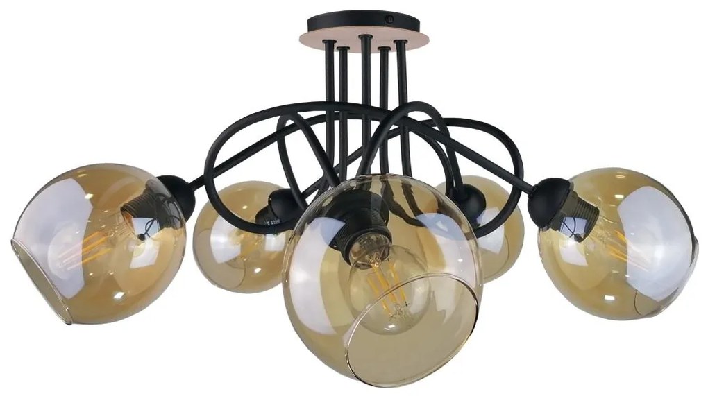 Keter Lighting Přisazený lustr VENUS WOOD 5xE27/60W/230V KE0046