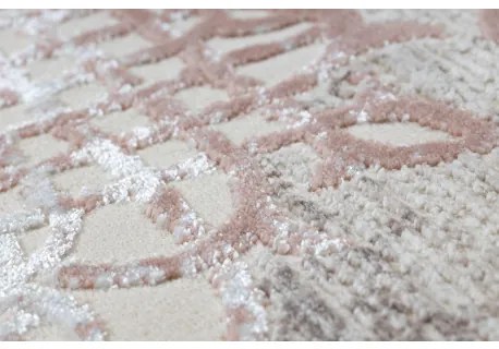 koberec CORE W9797 Rám, růžice strukturální dvě úrovně rouna, béžov velikost 140x190 cm | krásné koberce cz