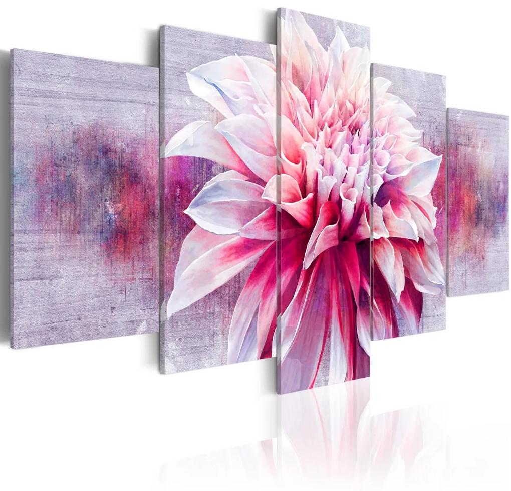 Pětidílný obraz malovaný květ + háčky a hřebíčky ZDARMA Velikost (šířka x výška): 220x110 cm
