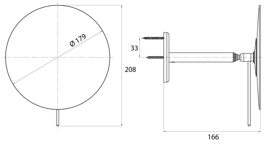 Emco - Kosmetické zrcátko nástěnné, oblé, Ø 180mm, černá matná 109413302