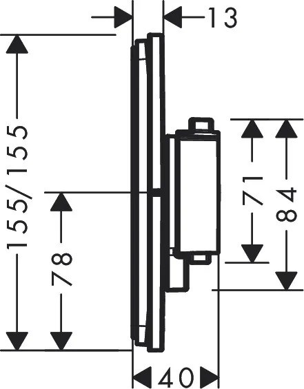 Hansgrohe ShowerSelect Comfort Q, termostat pod omítku pro 2 spotřebiče, černá matná, HAN-15583670