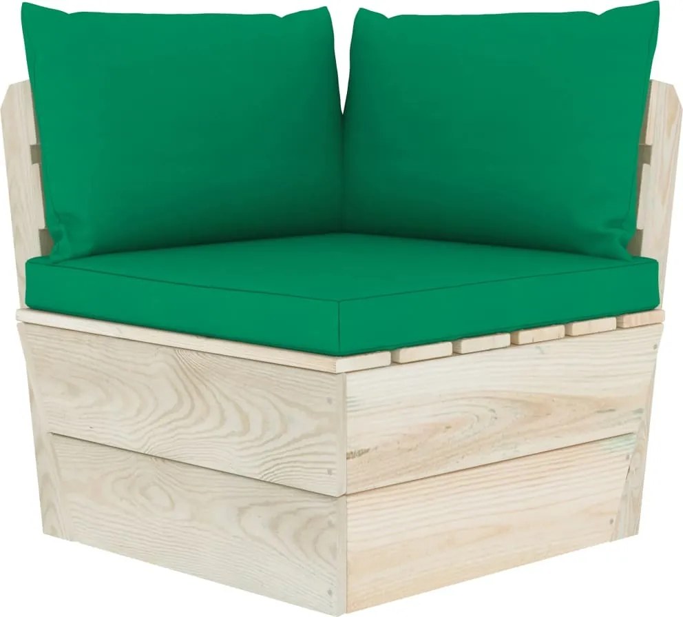 vidaXL Zahradní rohová pohovka z palet s poduškami impregnovaný smrk [3063354] Barva: Šedá