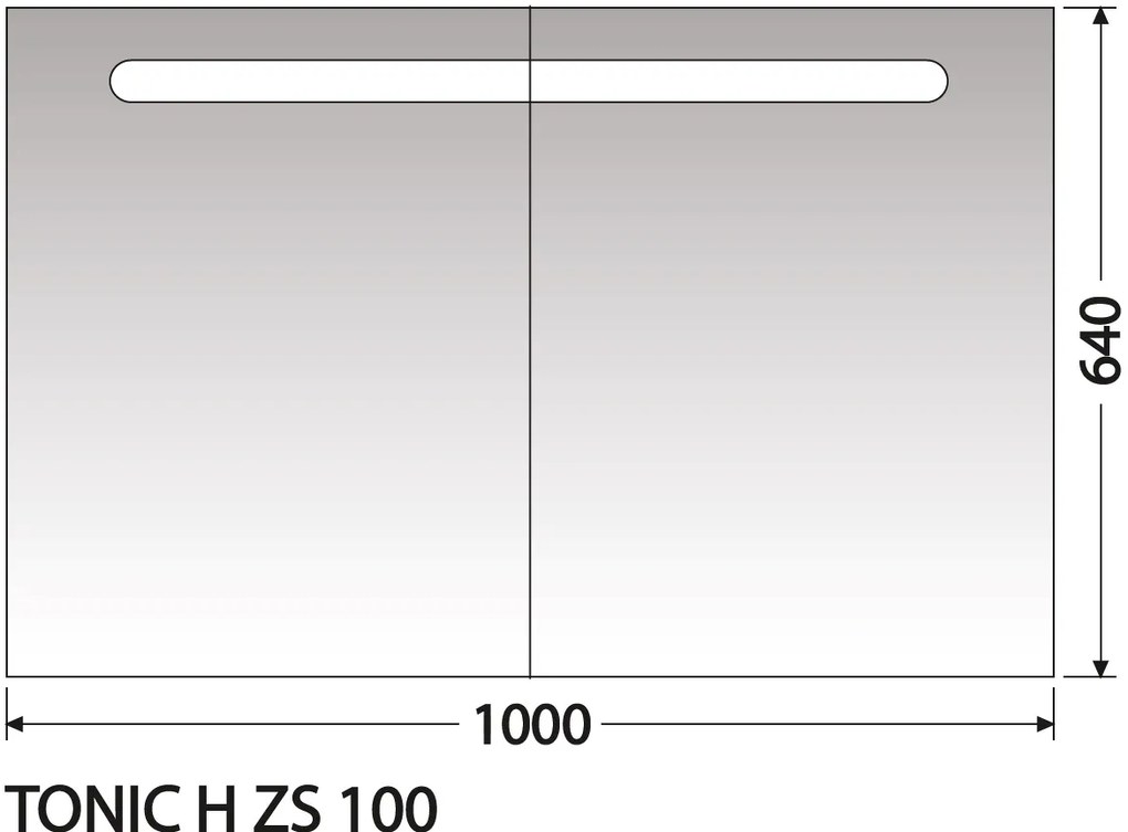 INTEDOOR zrcadlová skříňka s integrovaným LED osvětlením TONIC H ZS 100 Varianta: A3406 Basalto MAT