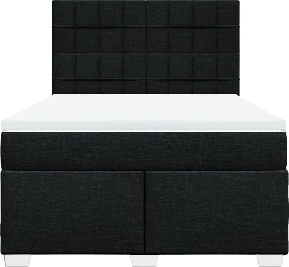 Box spring postel s matrací černá 140x200 cm textil 3290513