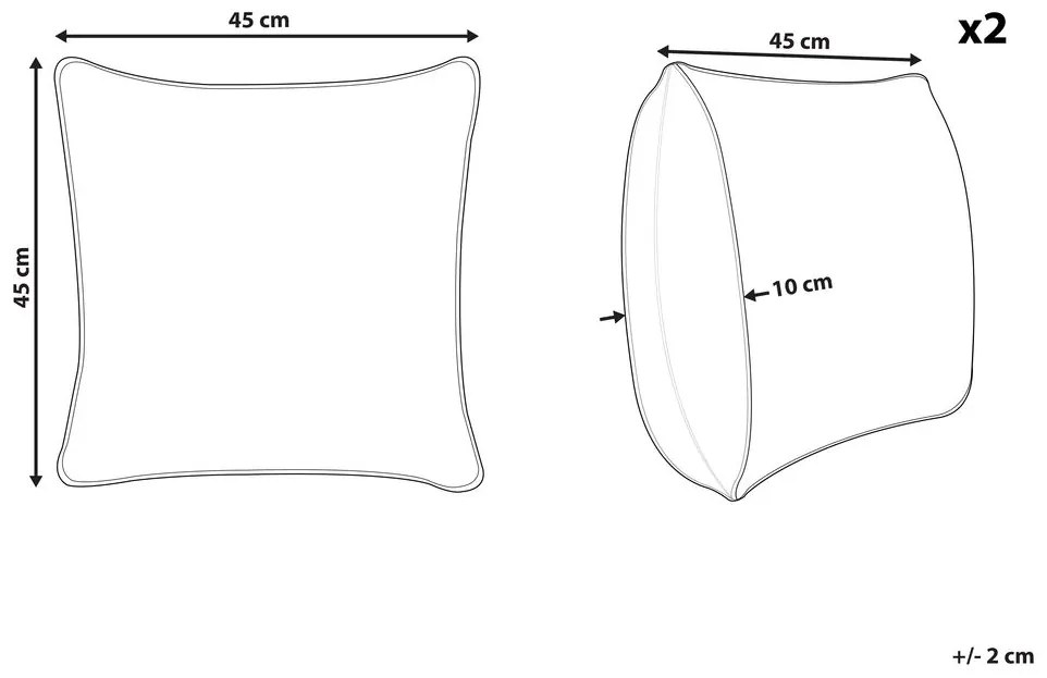 Sada 2 tkaných bavlněných polštářů s geometrickým vzorem 45 x 45 cm oranžové/béžové BREVIFOLIA Beliani