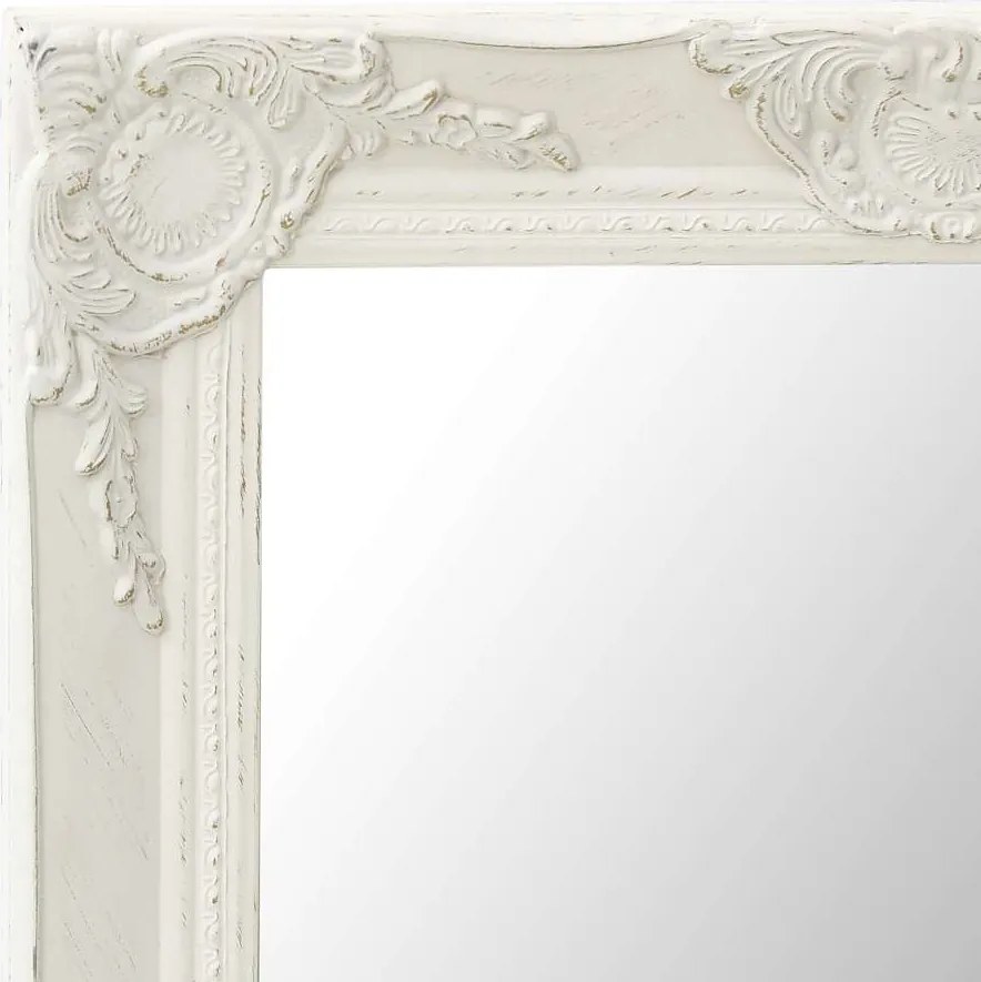 Nástěnné zrcadlo barokní styl 50 x 80 cm bílé 320320