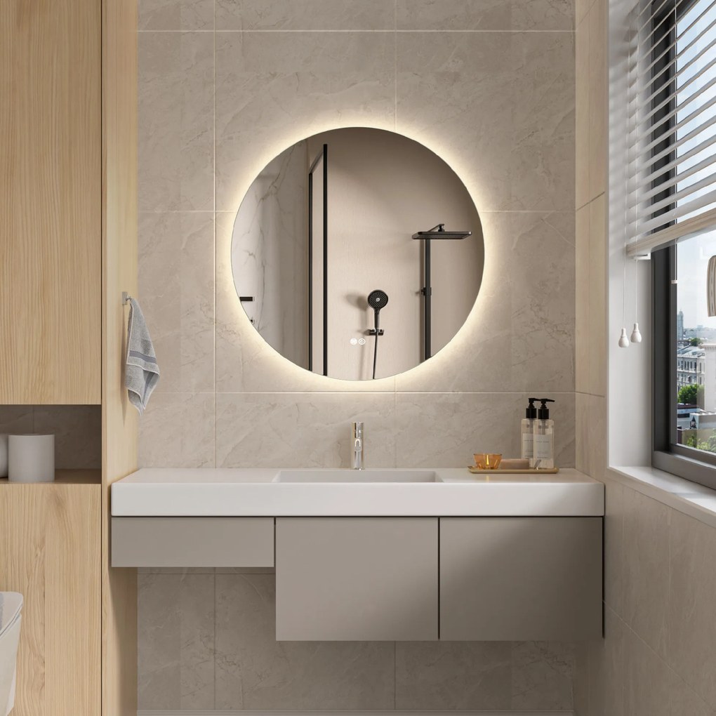 Erga Sofia, kulaté LED zrcadlo 70cm, 1610 lm, 3 barvy světla, ERG-V01-207-7070