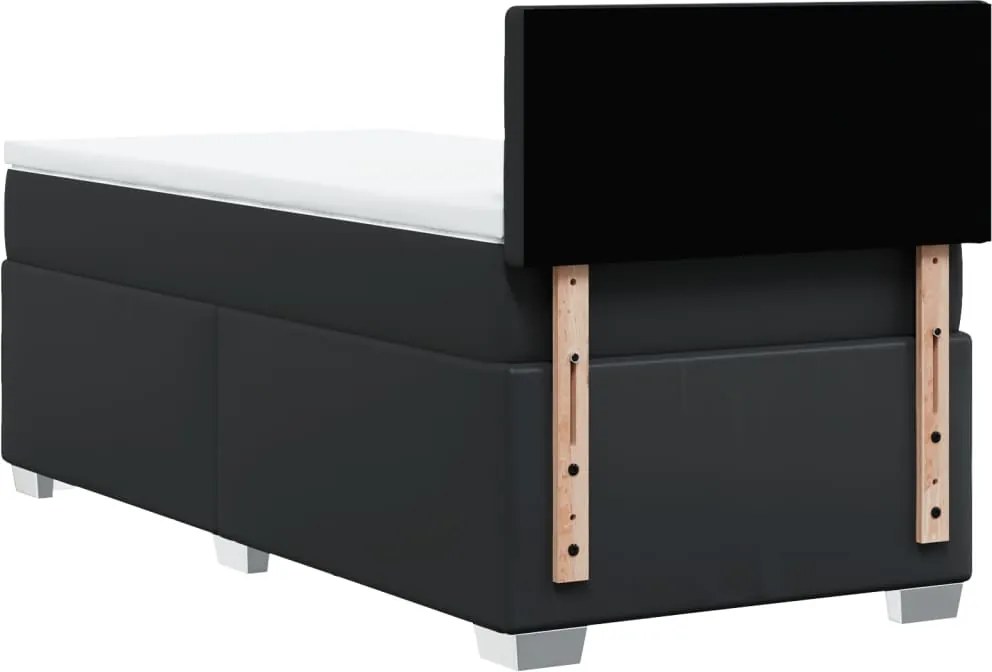 Box spring postel s matrací černá 90x200 cm umělá kůže 3286104