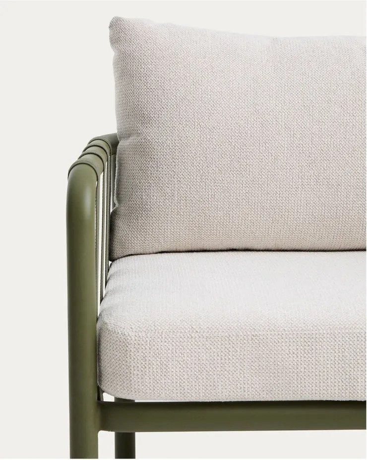 Zelený/béžový hliníkový zahradní lounge set pro 4 osoby Omala – Kave Home