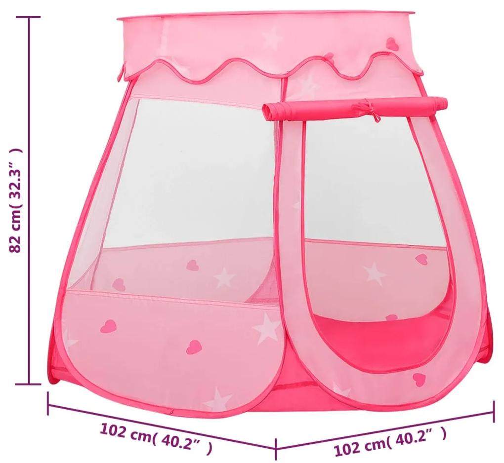 vidaXL Dětský stan na hraní růžový 102 x 102 x 82 cm