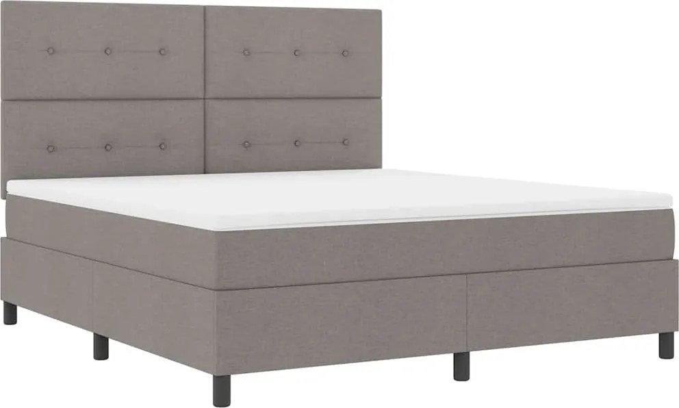 Postel s boxspringem s čelo Taupe 180 x 200 cm textil 3339410