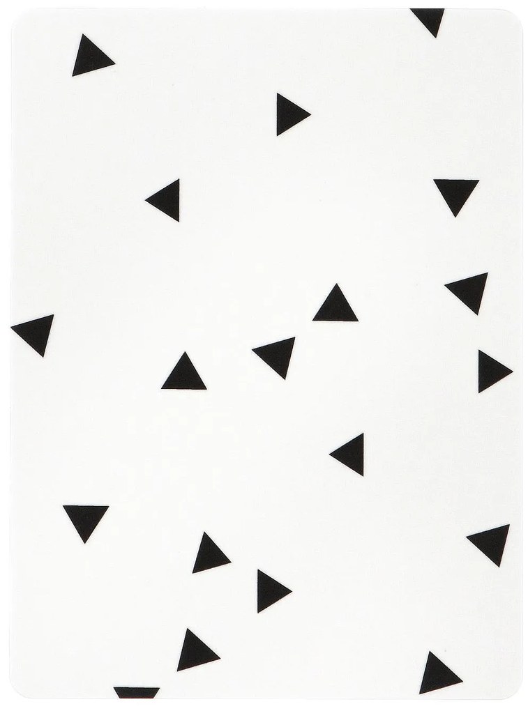 ferm LIVING Servírovací prkénko Black mini Triangle, černá barva, bílá barva, dřevo
