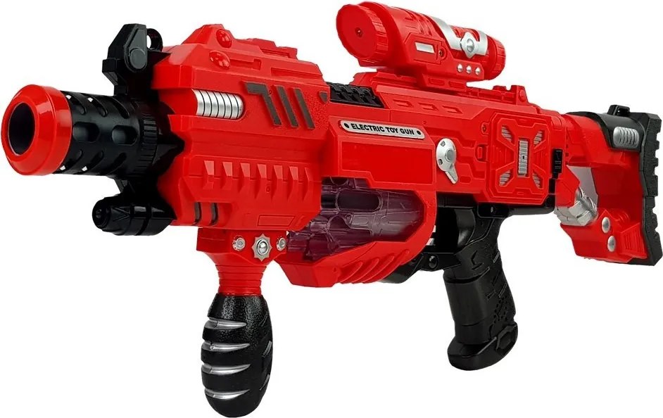 LEAN Toys Svítící pistole svítící ve tmě pěnové náboje zvuk dosah 45 m