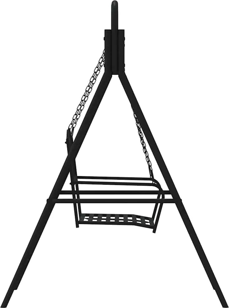 Zahradní houpačka 124 cm černá ocel 318832