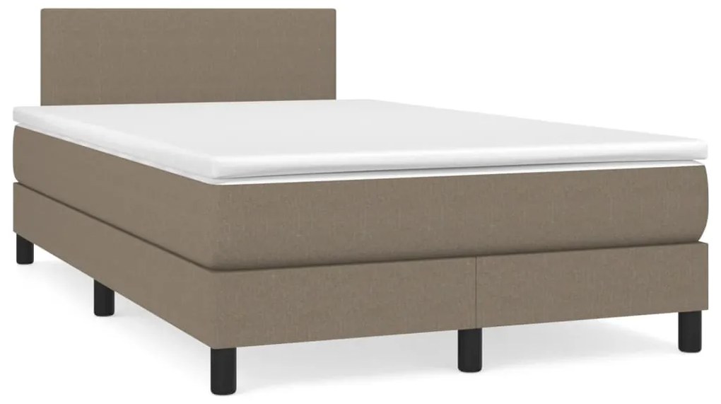 Box spring postel s matrací a LED taupe 120x190 cm textil