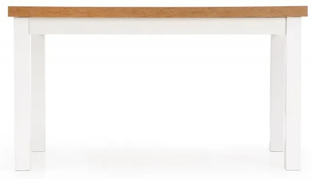 Jídelní rozkládací stůl TIAGO –⁠ 140x80x76 (+80) dřevo, dub/bílá