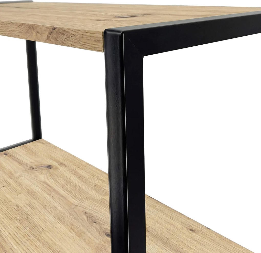 Industriální regál Lamon 50 cm černý/dub artisan