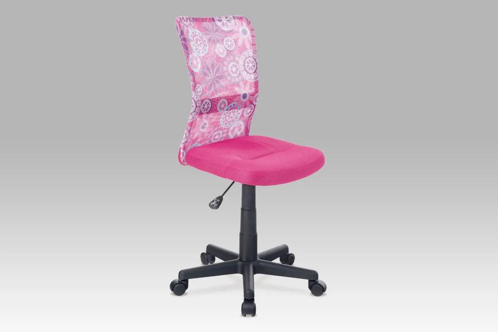 Kancelářská židle dětská látka MESH růžová s motivem KA-2325 PINK