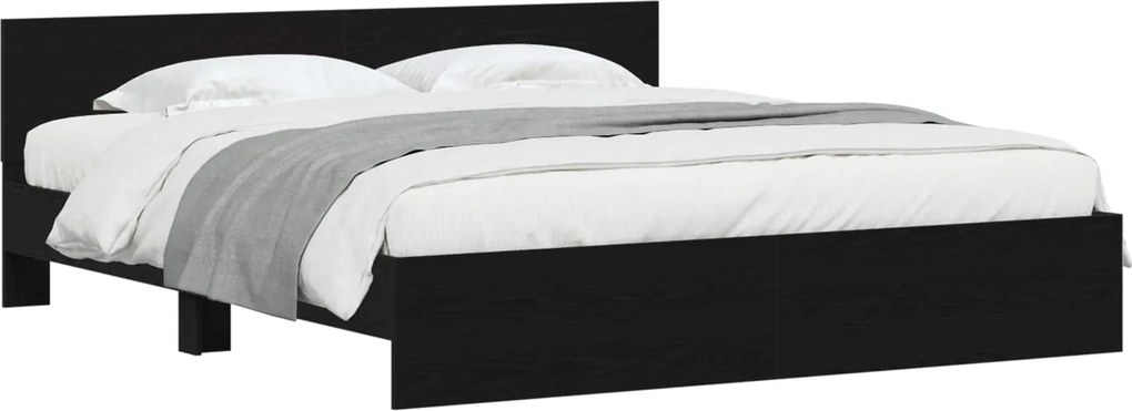 Rám postele s čelem s čelo Černý dub 203 x 185 x 70 cm 3378501