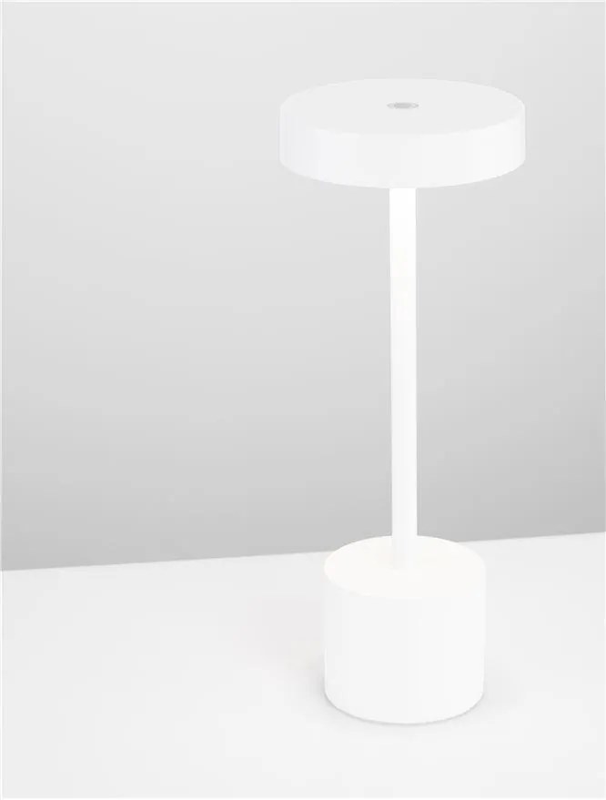 NV 9002863 Venkovní stolní lampa FUMO bílý hliník a akryl LED 2W 3000K 220-240V 163st. IP54 vypínač na těle / USB kabel - NOVA LUCE