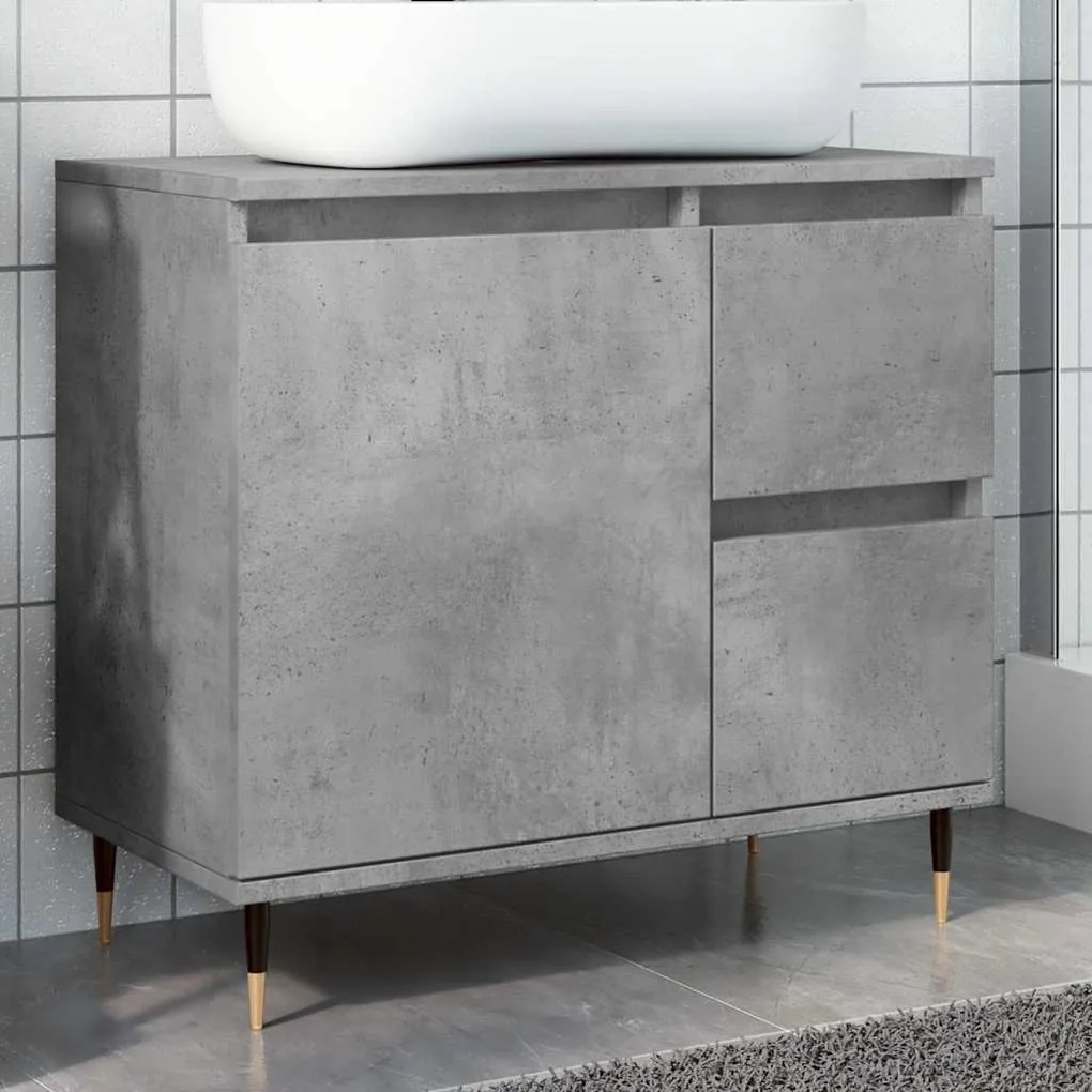 Koupelnová Skříňka Betonově Šedá 65X33X60 Cm Kompozitní Dřevo