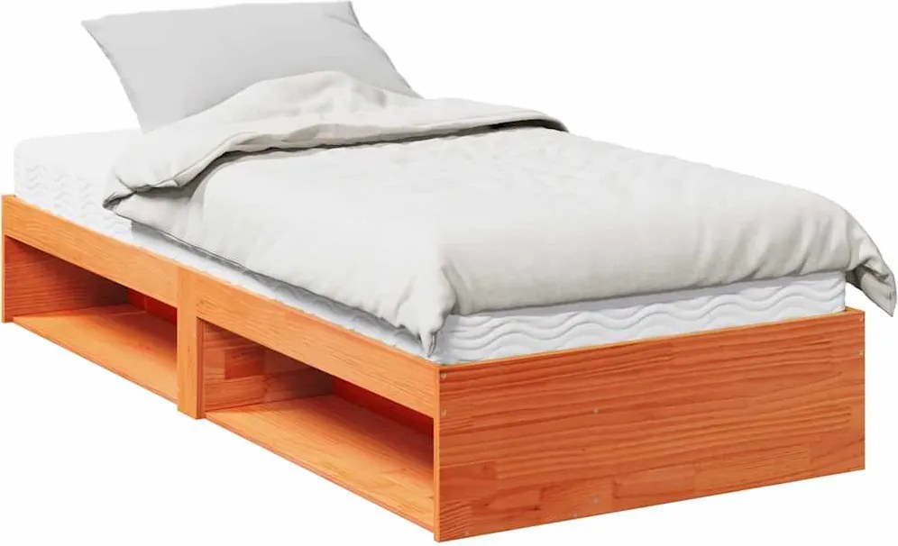 Válenda s matrací voskově hnědá 80 x 200 cm masivní borovice 3324600