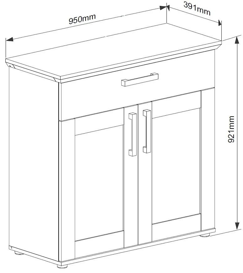 Skříňka s policemi/botník Verona, modřín/dub artisan
