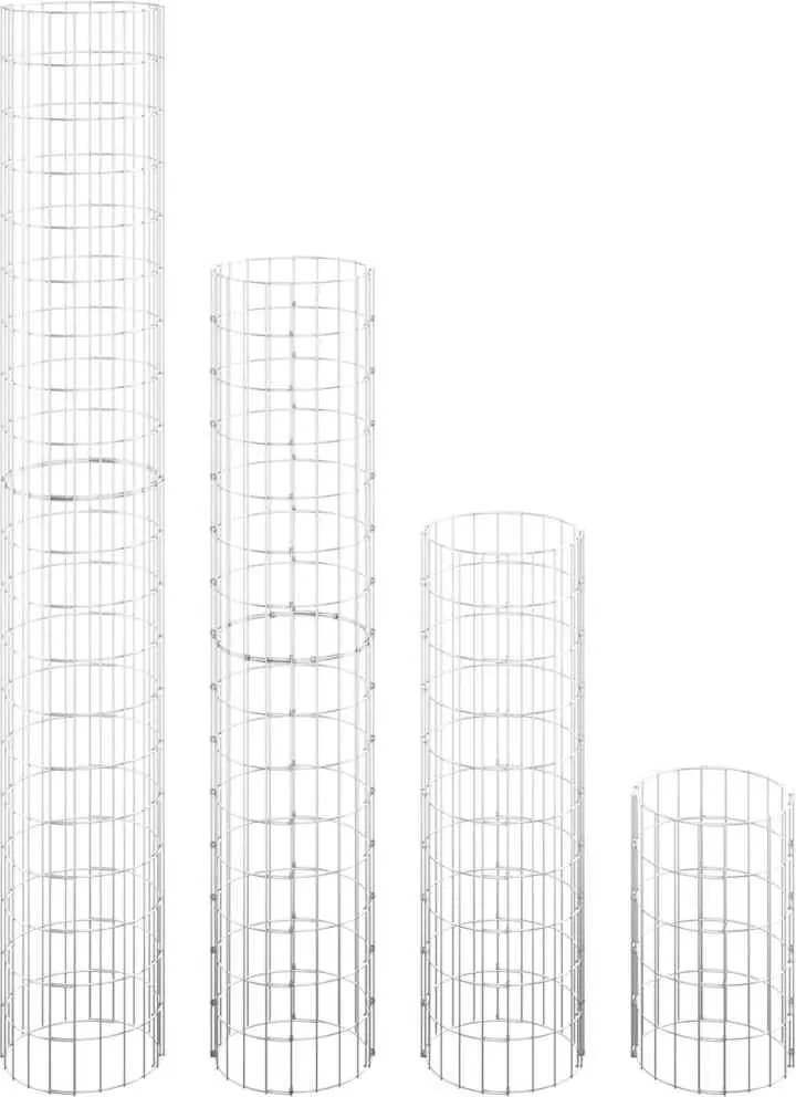 Kruhové gabionové vyvýšené záhony 4 ks Ø 30x50/100/150/200 cm 152023