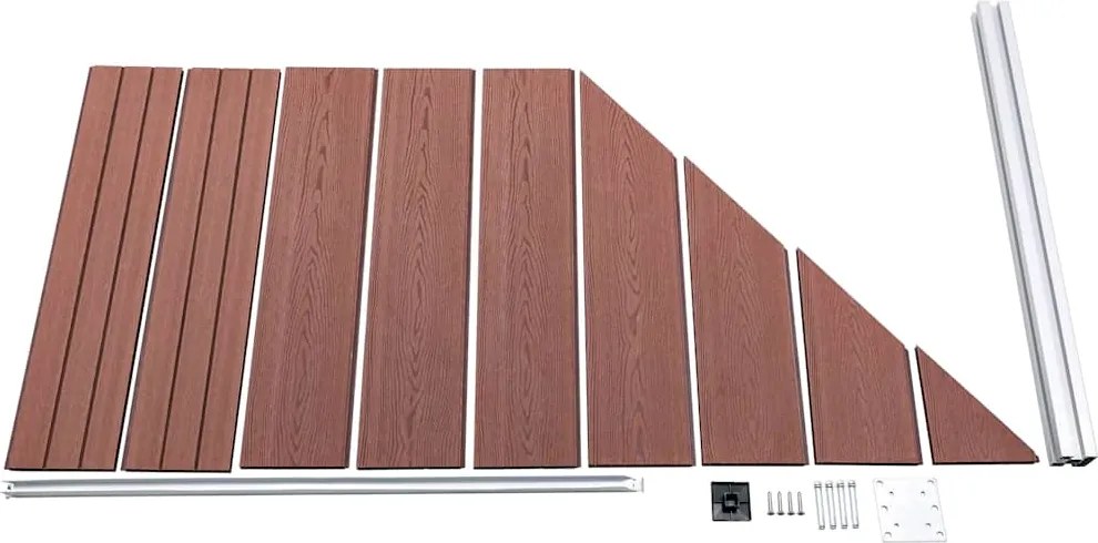 Plotová sada z WPC 1 čtvercový + 1 šikmý díl 273 x 186 cm hnědá 3054430