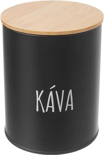 Kulatá plechová dóza KÁVA Black