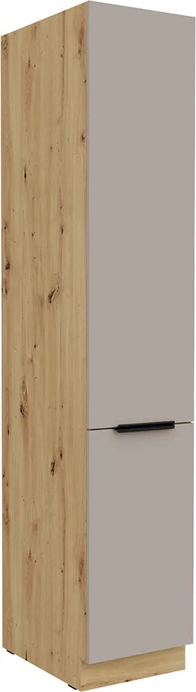 ARIA li | vysoká skříňka 40 DK-210 2F potravinová s policemi | 40 cm | ANTI FINGERPRINT povrch | artisan/béžová