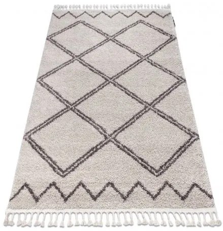 Koberec BERBER ASILA B5970, krémovo hnědý - střapce,  Maroko Shaggy