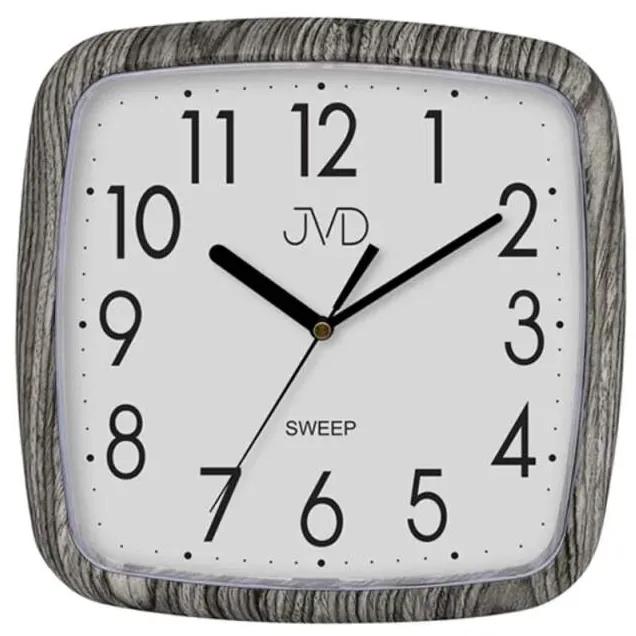 Netikající tiché nástěnné hodiny v imitaci dřeva JVD H615.19