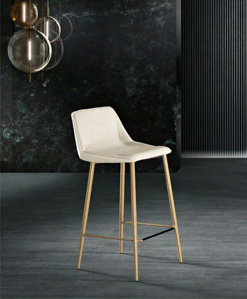 Max Home Barová stolička vysoká Marlena vzorník tkaniny: crystal 13, nohy: kovové trubkovité Bianco RAL 9010