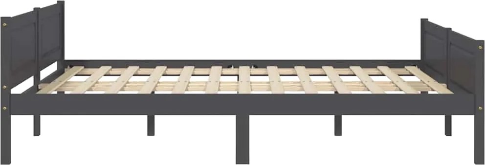 Rám postele masivní borové dřevo šedý 120 x 200 cm 322126