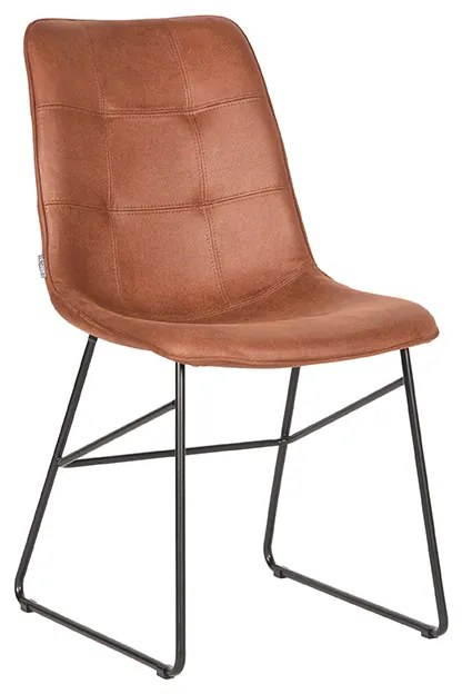 LABEL51 Dining chair Slim - Cognac - Microfiber Color: Cognac
