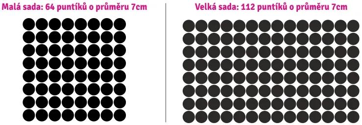 WALLVINIL Samolepky na zeď - Puntíky Barva: Černá, Velikost: Velká sada 112 puntíků