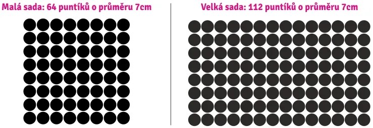 WALLVINIL Samolepky na zeď - Puntíky Barva: Šedá střední, Velikost: Velká sada 112 puntíků