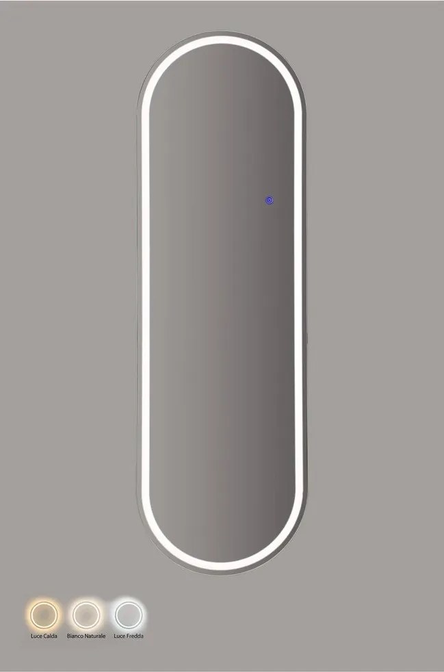 Nástěnné zrcadlo s osvětlením 50x160 cm Oval – Mauro Ferretti