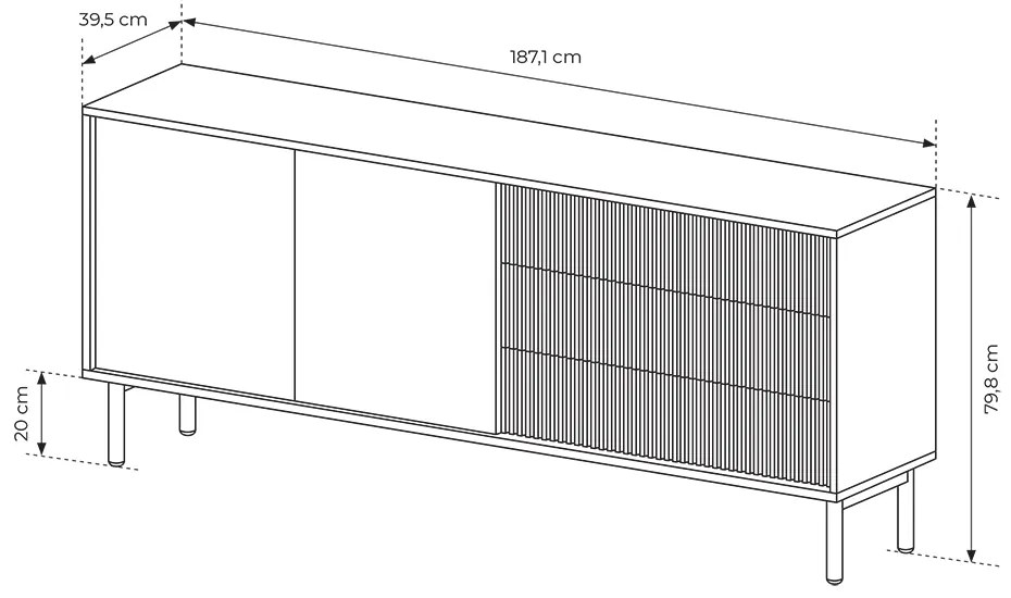 Obývací stěna TAVO | 3 díly | 477,5 cm | dub cremona