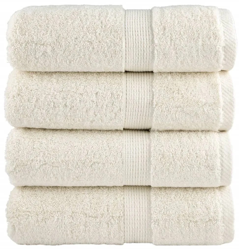 Premium ručníky SOLUND 4 ks krémové 30 x 50 cm 600 g/m² 137471