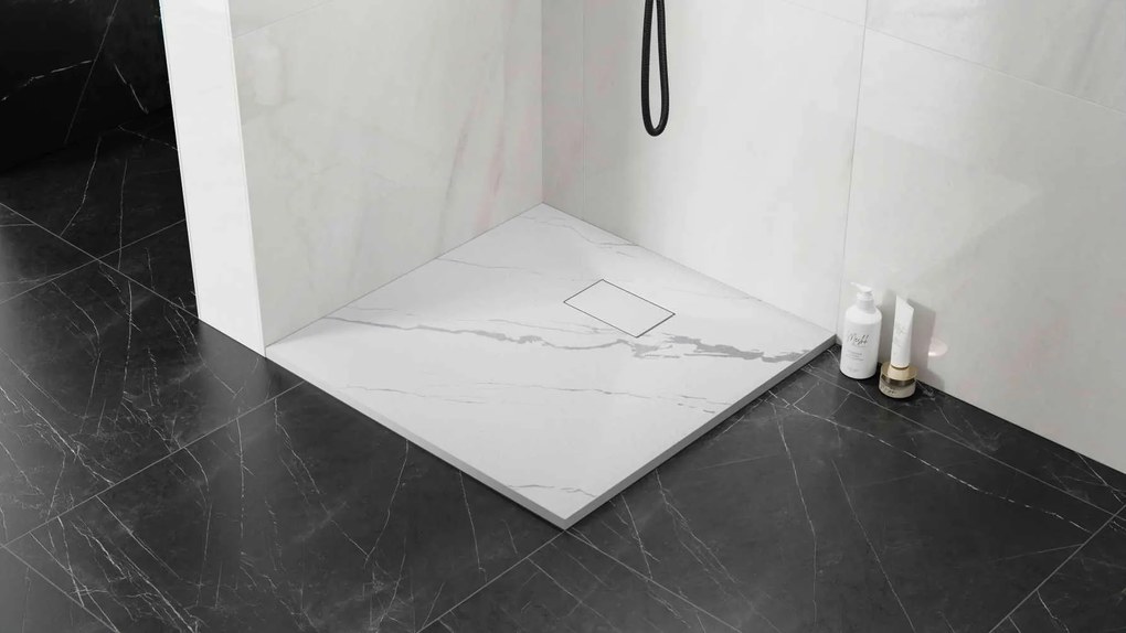 Besco Čtvercová sprchová vanička z SMC kompozitu VEXO MARBLE SQ 80x80 (90x90) Rozměry (cm): 90x90