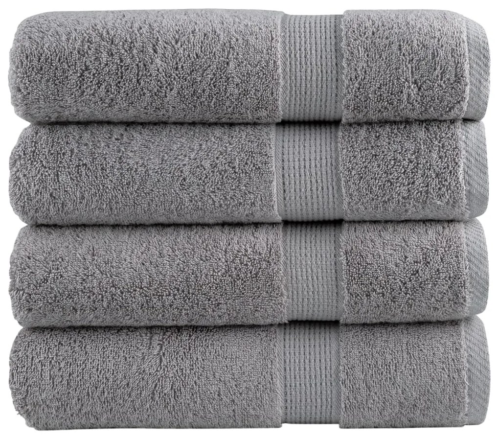 Prémiové ručníky SOLUND 4 ks šedé 50x100 cm 600 g/m² 137306