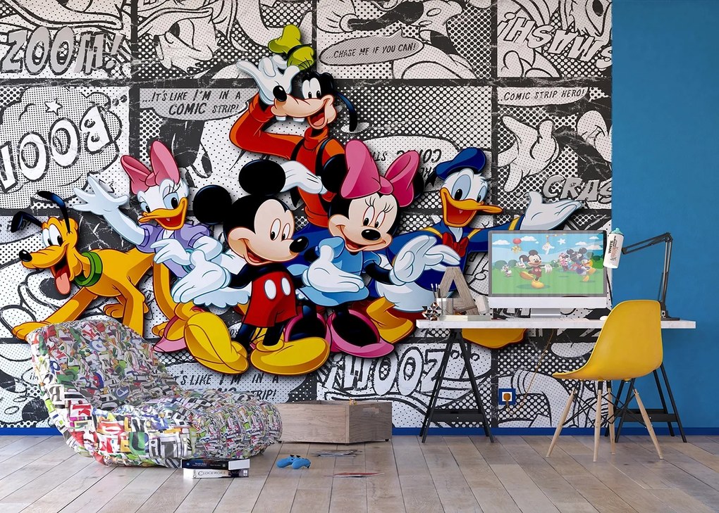 Vliesová fototapeta Mickey Mouse a Kamarádi, Disney | 360 x 270 cm | DFTDNXXL5010