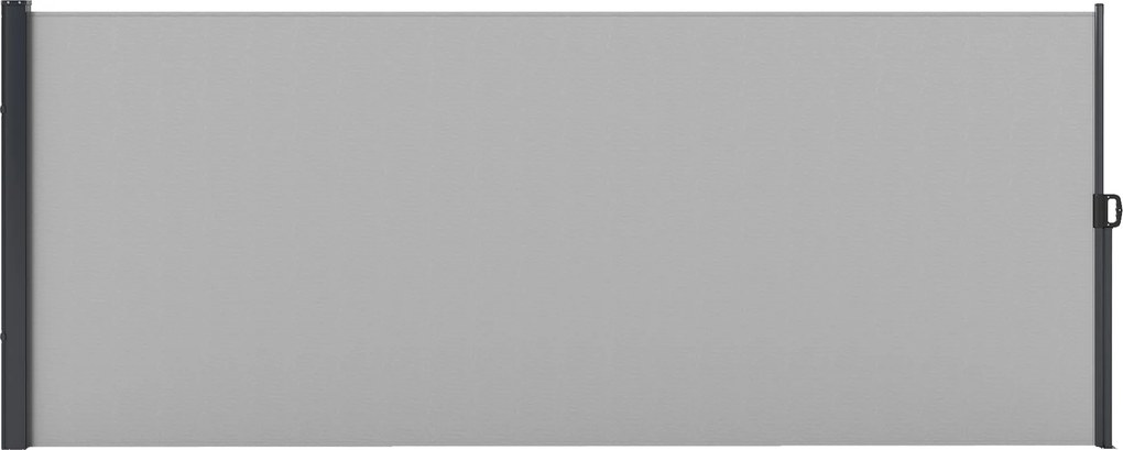 Sklopný boční slunečník Outsunny - větrná clona 4L x 1,60H m, hliník, polyester, UV-odolný, hustota 180 g/m², světlá šedá | Aosom
