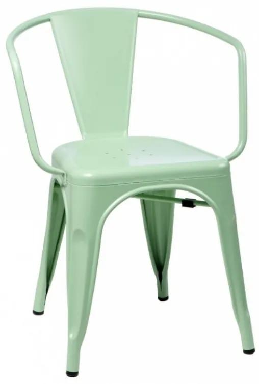 Jídelní židle Tolix 45 s područkami, zelená