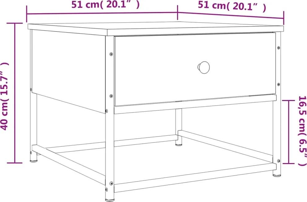 vidaXL Konferenční stolek 51 x 51 x 40 cm kompozitní dřevo [833976] Barva: šedá sonoma