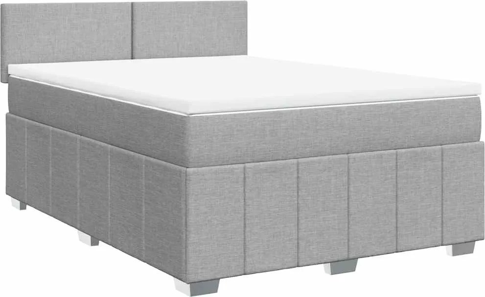 Box spring postel s matrací světle šedá 140 x 200 cm textil 3289384