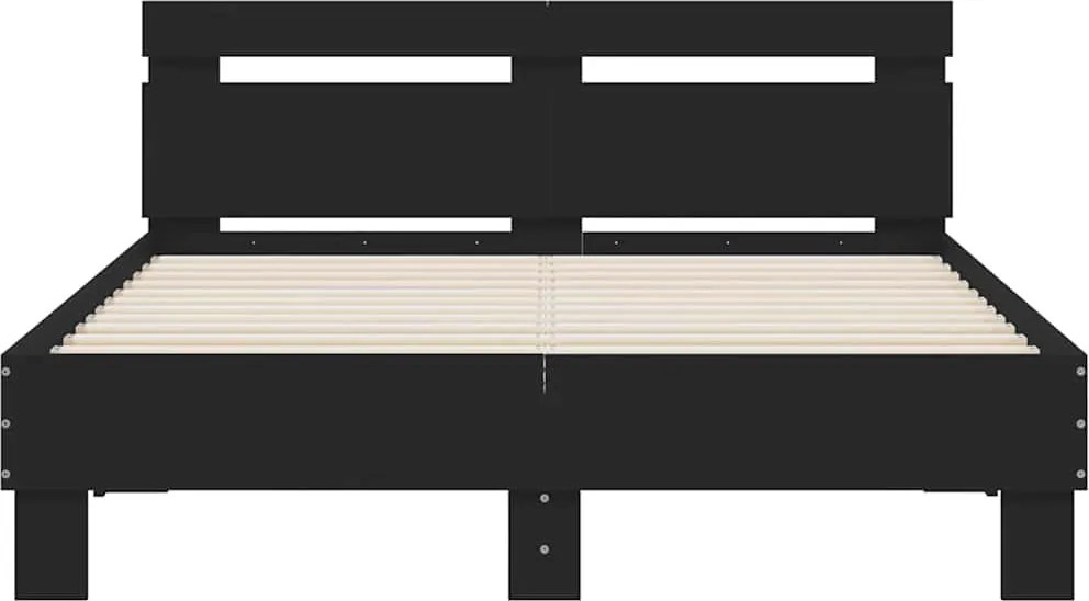 Rám postele s čelem černý 120 x 200 cm kompozitní dřevo 3207428